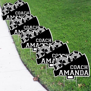 Cheerleading Yard Sign: Custom Mini Megaphone, School Colors - Etsy