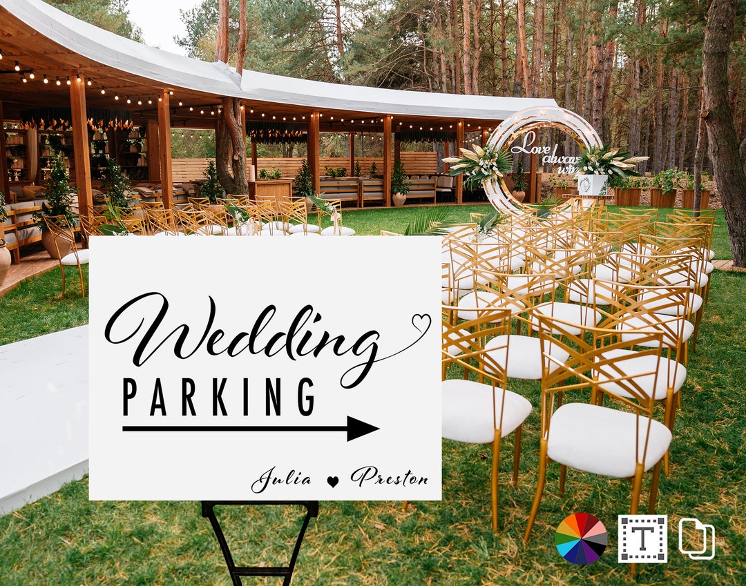 Personalized Wedding Parking Sign: Custom Directional Sign - Etsy
