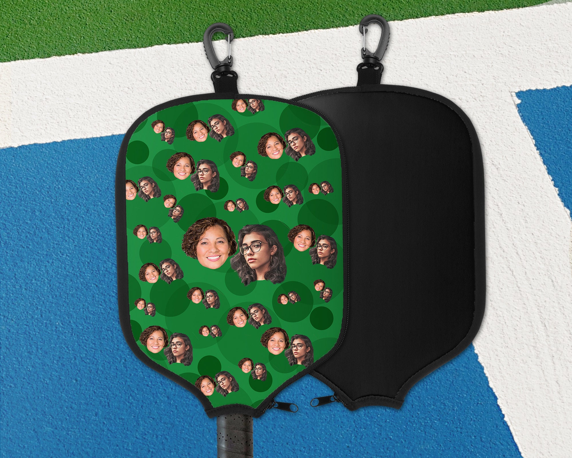 Custom Face Pickleball Paddle Cover: Personalized Polka Dot Neoprene ...