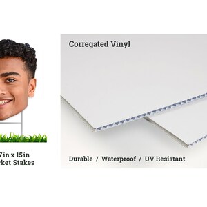 Small Head Yard Sign, 11" Mini Walkway Decoration, Sidewalk Sign, Mini ...