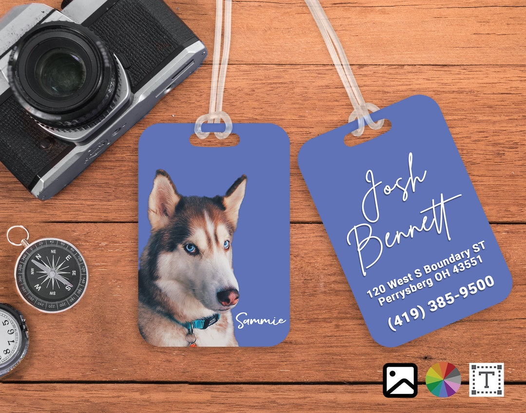 Custom Luggage Tag, Double Sided Bag Tag, Personalized Pet Bag Tag, Pet ...