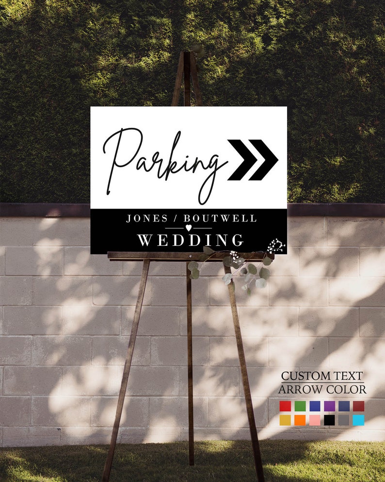 Personalized Wedding Parking Sign: Custom Directional Sign - Etsy