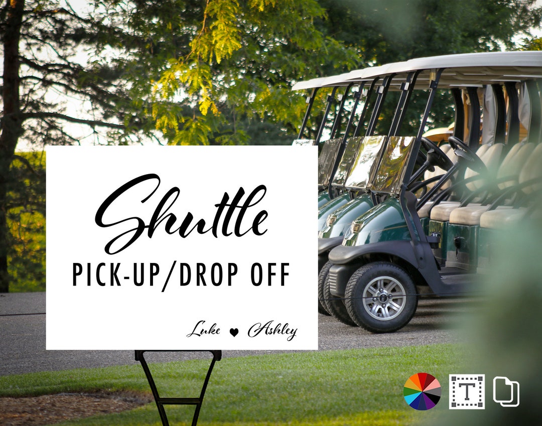 Personalized Shuttle Sign, Custom Directional Wedding Sign, Directional ...