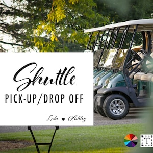 Personalized Shuttle Sign, Custom Directional Wedding Sign, Directional ...