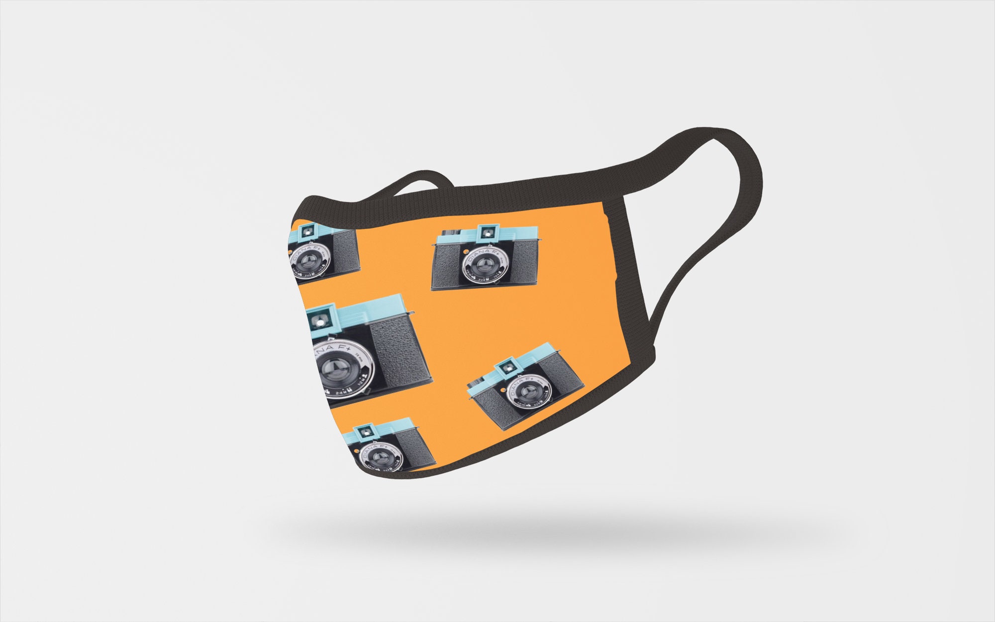 Face Mask Orange Camera Design // Camera Face Mask // Face | Etsy