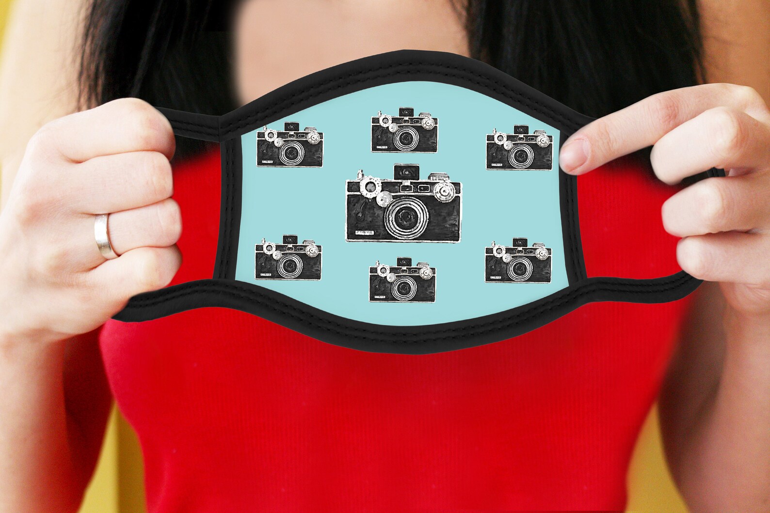 Face Mask Blue Camera Design // Camera Face Mask // Face - Etsy