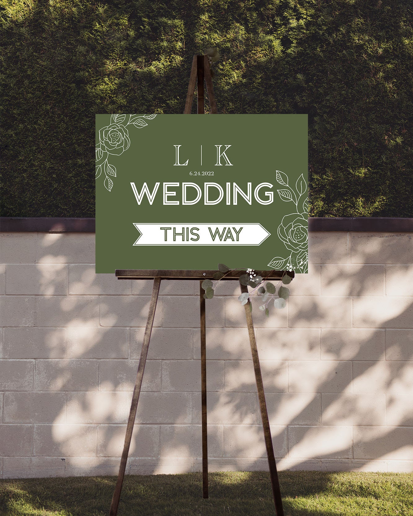 Personalized Wedding Parking Sign: Custom Directional Sign, 24x18" - Etsy
