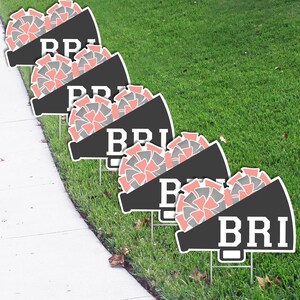 Small Cheerleading Yard Sign, 12" Mini Walkway Decoration, Megaphone ...