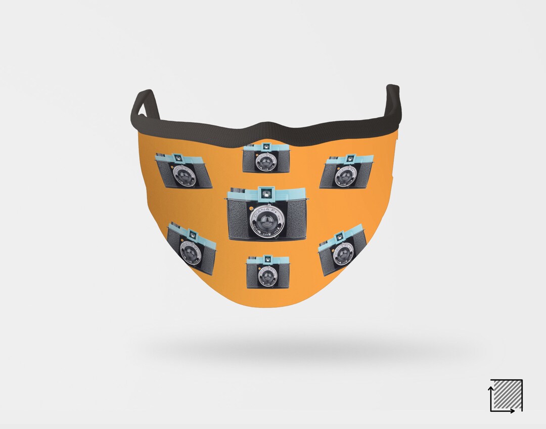 Face Mask - Orange Camera Design // Camera Face Mask // Face Covering ...