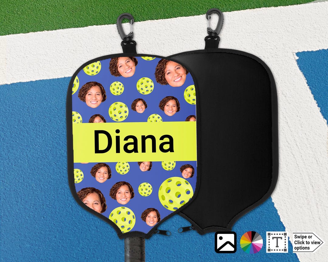 Custom Face Pickleball Paddle Cover, Pickleball Pattern, Protective ...