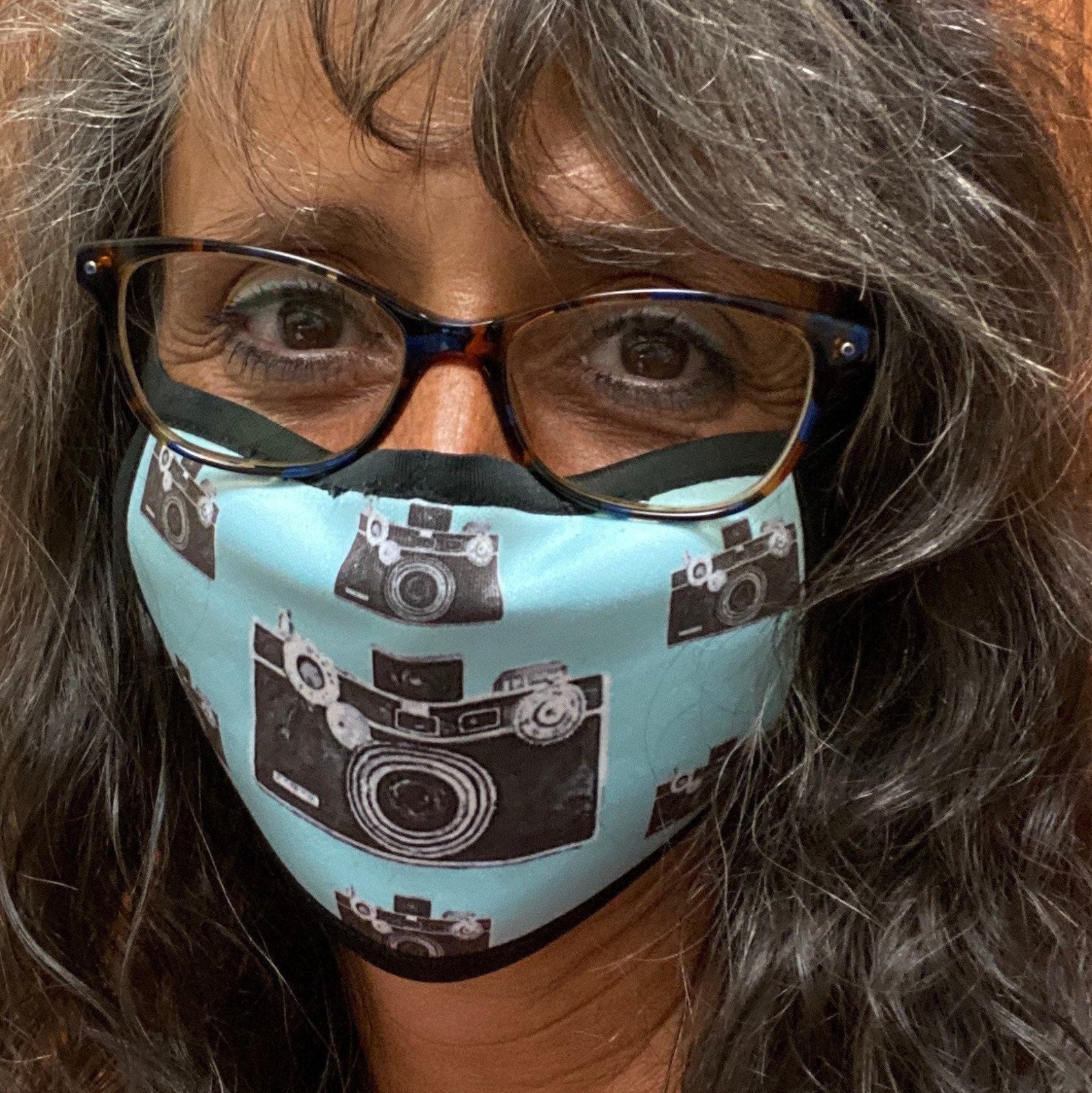 Face Mask Blue Camera Design // Camera Face Mask // Face - Etsy