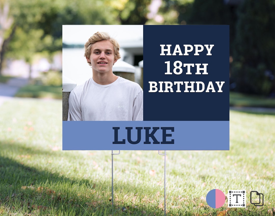 Personalized Photo Birthday Yard Sign: Custom Colors, Celebrate ...