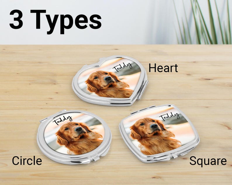 Custom Photo Compact Mirror: Personalized Pet Portrait Makeup Mirror - Etsy