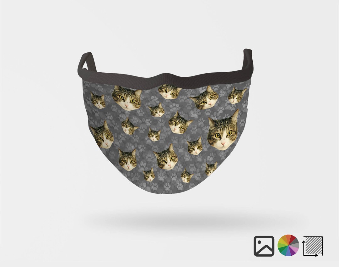Custom Cat Face Mask / Custom Cat Mask / BLACK TRIM / Kitty ...