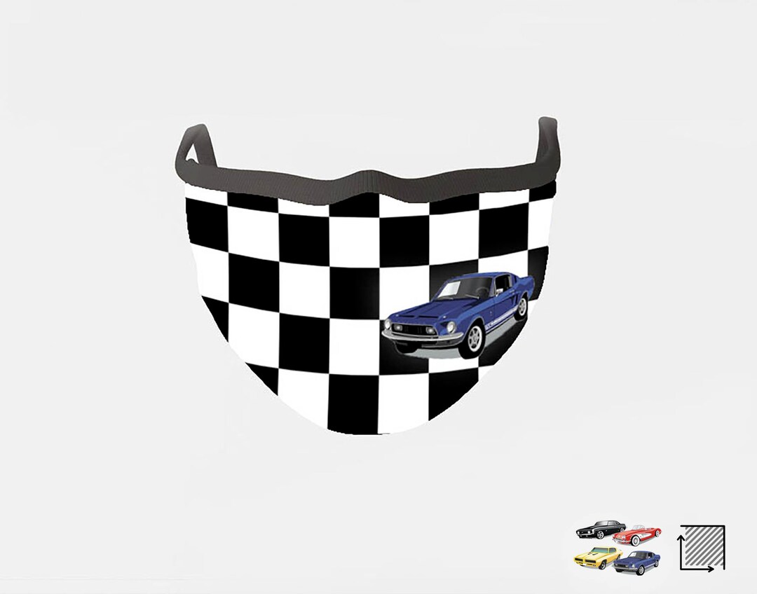 Father's Day Racing Face Mask, Car, Muscle Car, BLACK TRIM, Finish Line ...