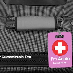 Medical Alert Luggage Tag, Custom Medical ID, Personalized Bag Tag ...