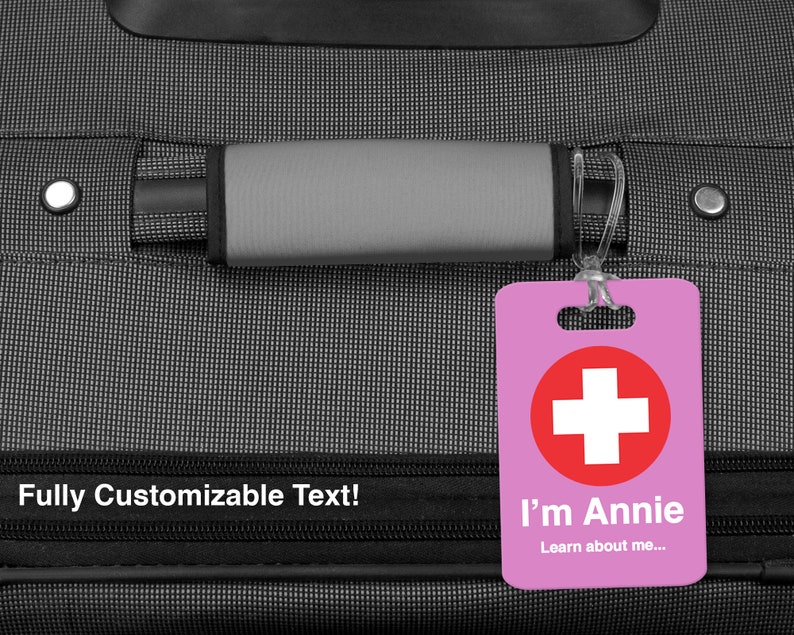Medical Alert Luggage Tag Custom Medical ID Personalized Bag - Etsy
