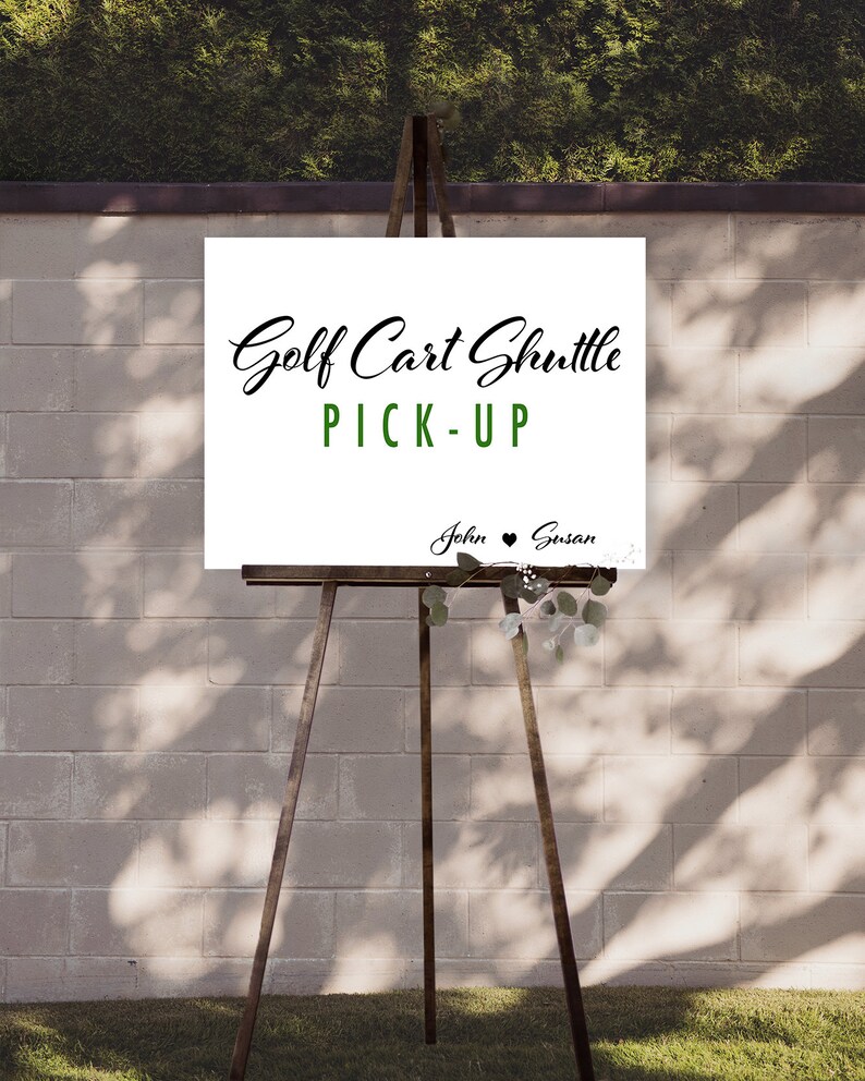 Custom Golf Cart Shuttle Pick up Sign Personalized Wedding - Etsy