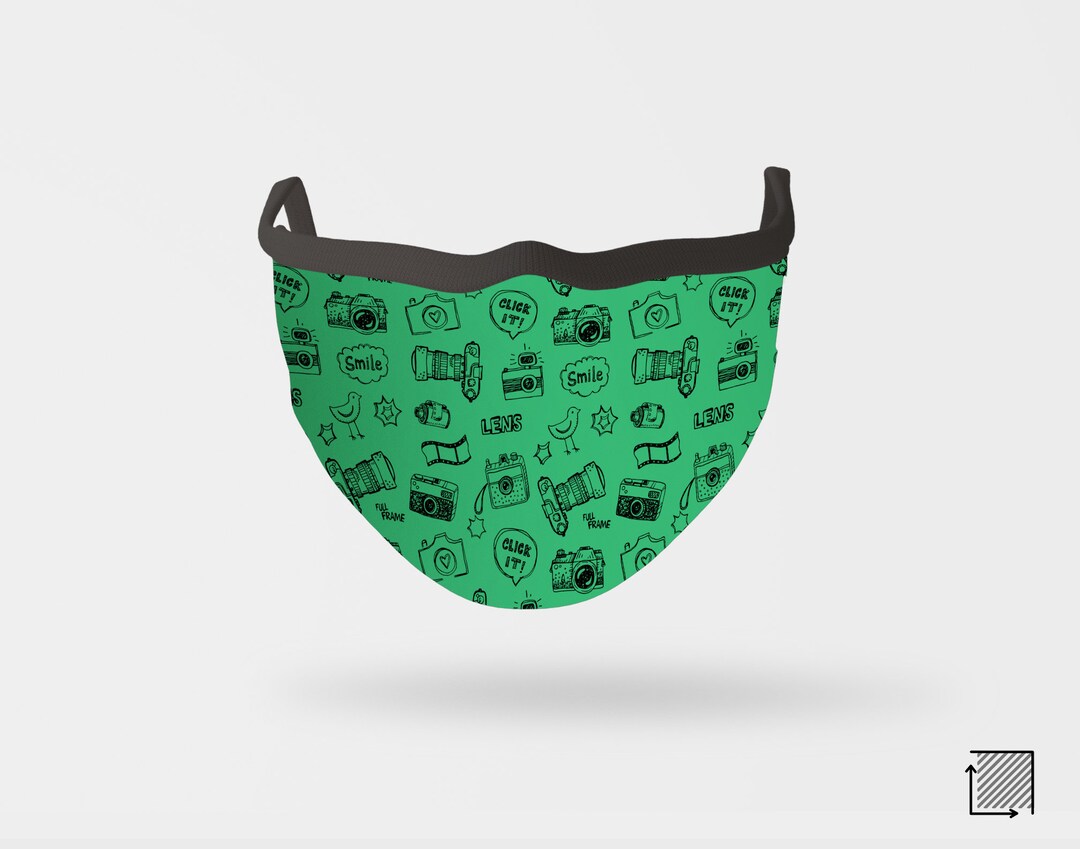 Green Camera Face Mask: Photography Gift - Etsy