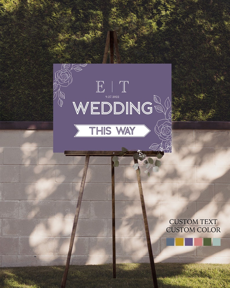 Personalized Wedding Parking Sign Custom Directional Wedding | Etsy