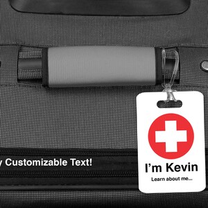 Medical Alert Luggage Tag, Custom Medical ID, Personalized Bag Tag ...