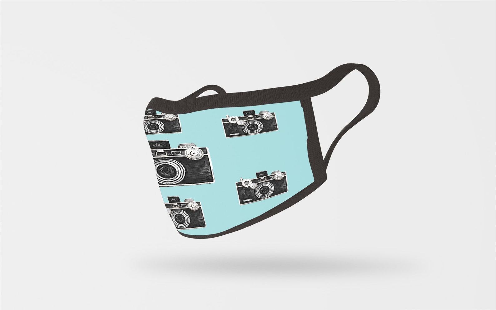 Face Mask Blue Camera Design // Camera Face Mask // Face - Etsy
