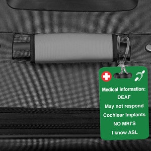 Custom Medical Alert Luggage Tag, Medical ID, Personalized Bag Tag ...