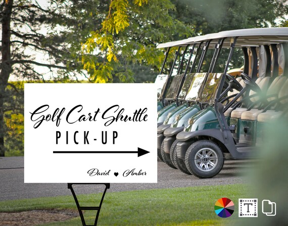Personalized Golf Cart Shuttle Sign Custom Directional - Etsy