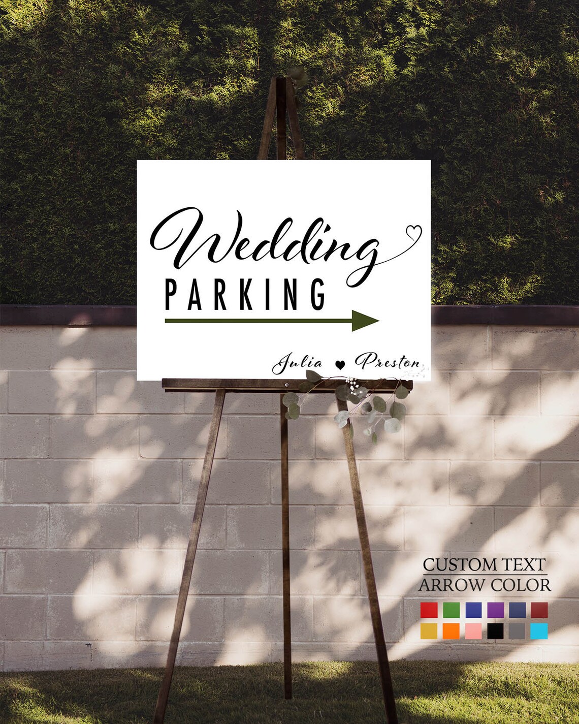 Personalized Wedding Parking Sign Custom Directional Wedding | Etsy