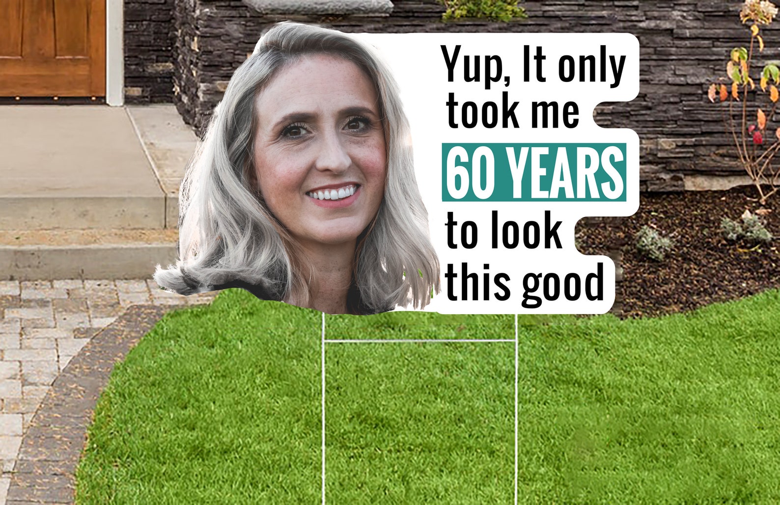 Large Birthday Yard Sign 24x32 Photo Sign Custom Yard Sign Etsy