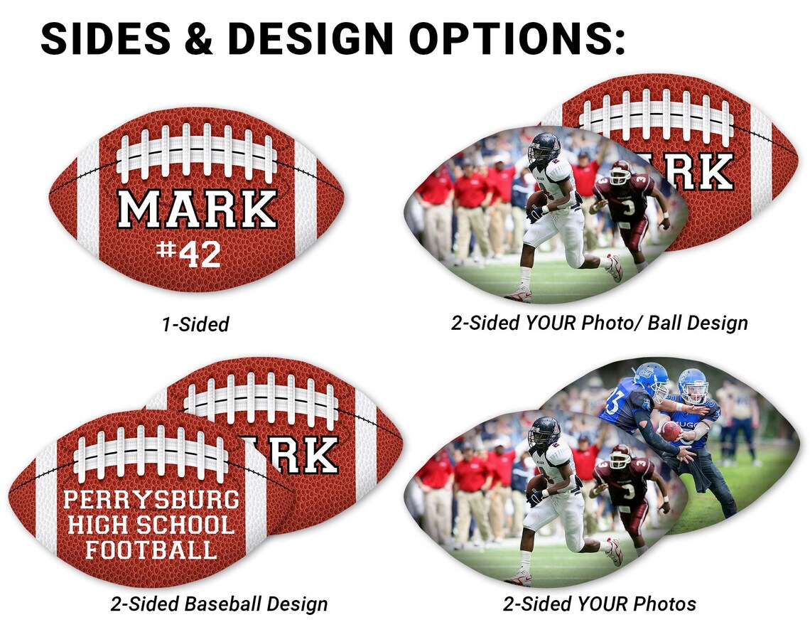 Small Football Yard Sign, 13" Mini Walkway Decoration, Sidewalk Sign ...