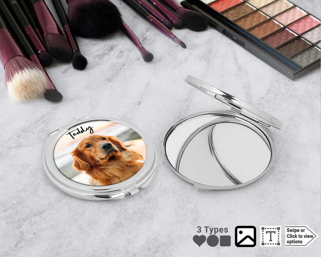 Custom Photo Compact Mirror: Personalized Pet Portrait Makeup Mirror - Etsy