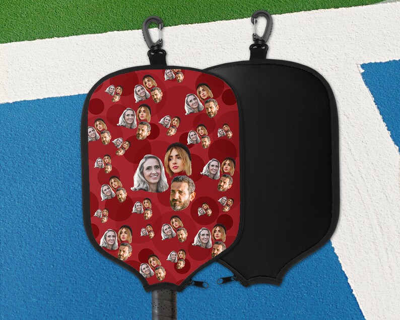 Custom Face Pickleball Paddle Cover: Personalized Polka Dot Neoprene ...