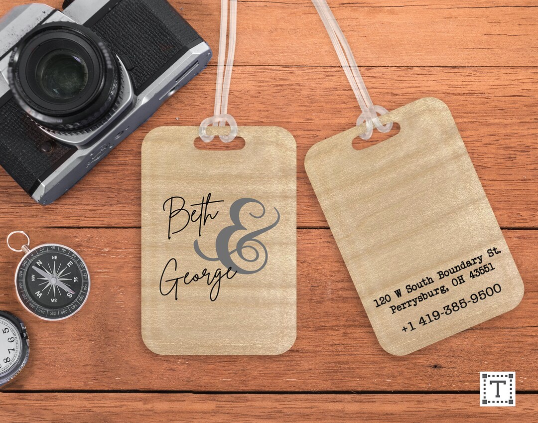 Personalized Wood Luggage Tag: Custom Wedding Bag Tag - Etsy