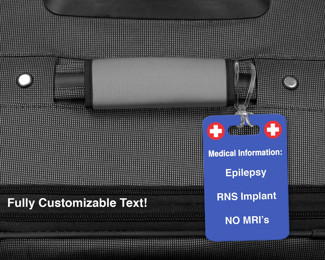 Medical Alert Luggage Tag, Custom Medical ID, Personalized Bag Tag ...