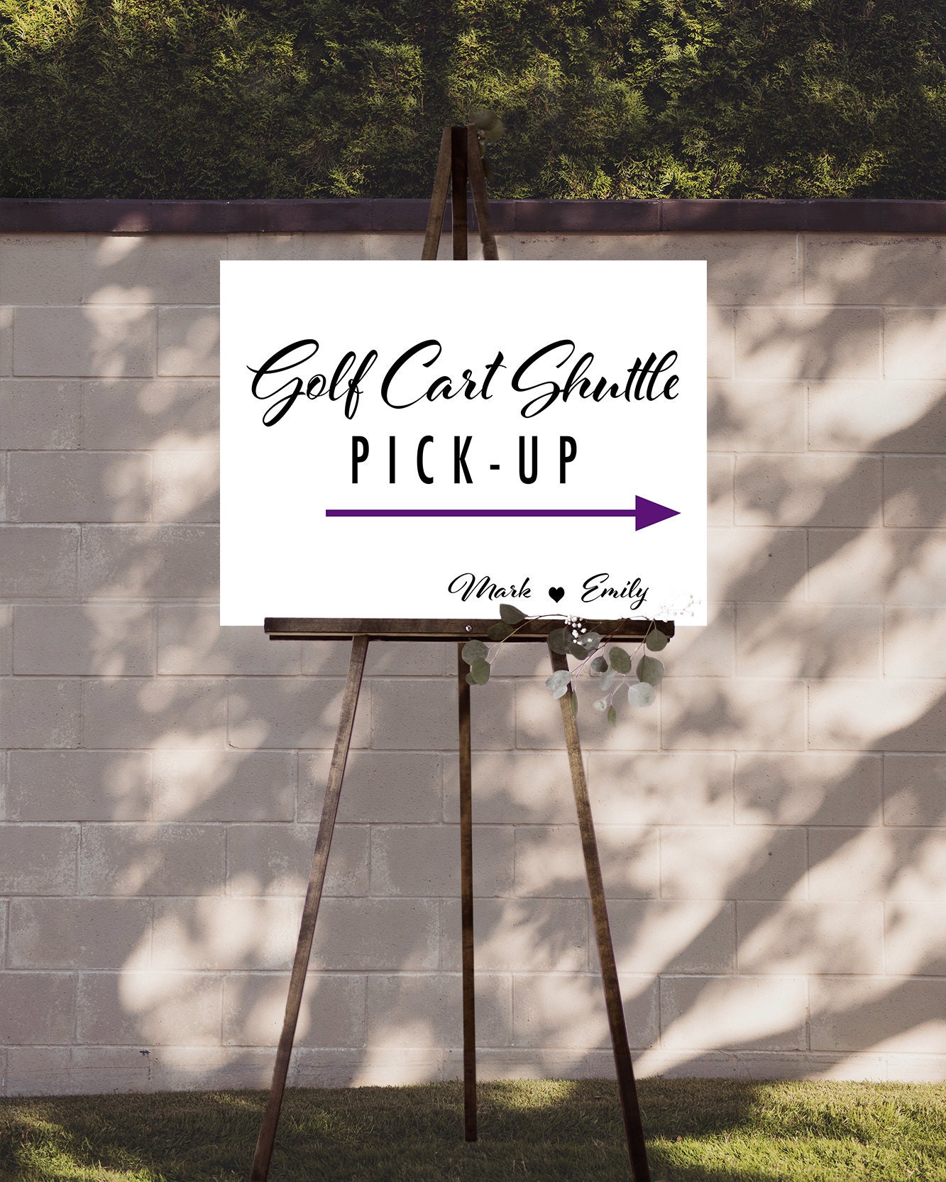 Personalized Golf Cart Shuttle Sign: Custom Wedding Directional Sign - Etsy