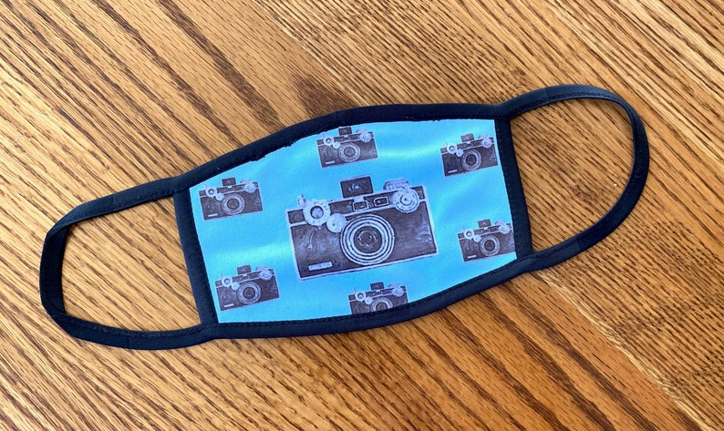 Face Mask Blue Camera Design // Camera Face Mask // Face | Etsy