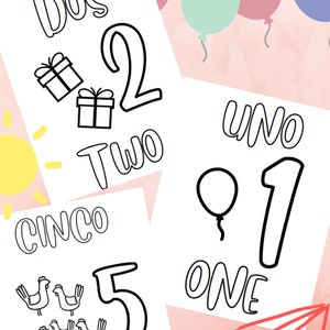 Spanish Numbers 1-10 Learning Bilingual. Prek, Kindergarden, Homeschool ...