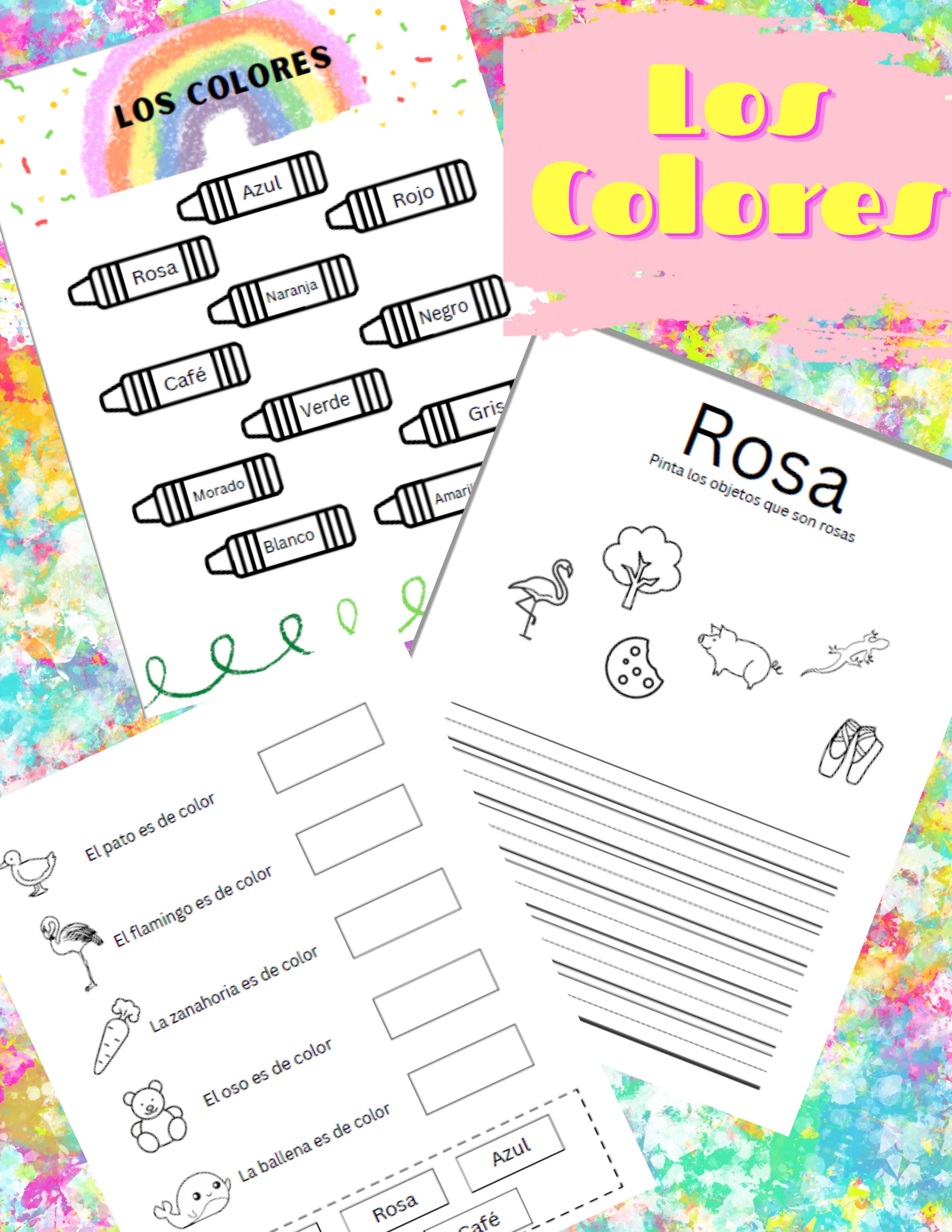 Los Colores -colors Spanish Bilingual Printables Homeschool ...