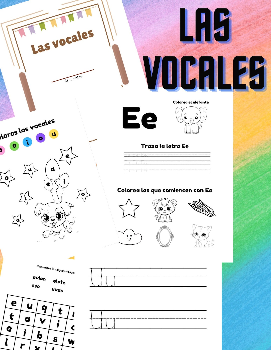 Las Vocales Spanish Vowels Homeschool Educational Prek Kindergarten ...