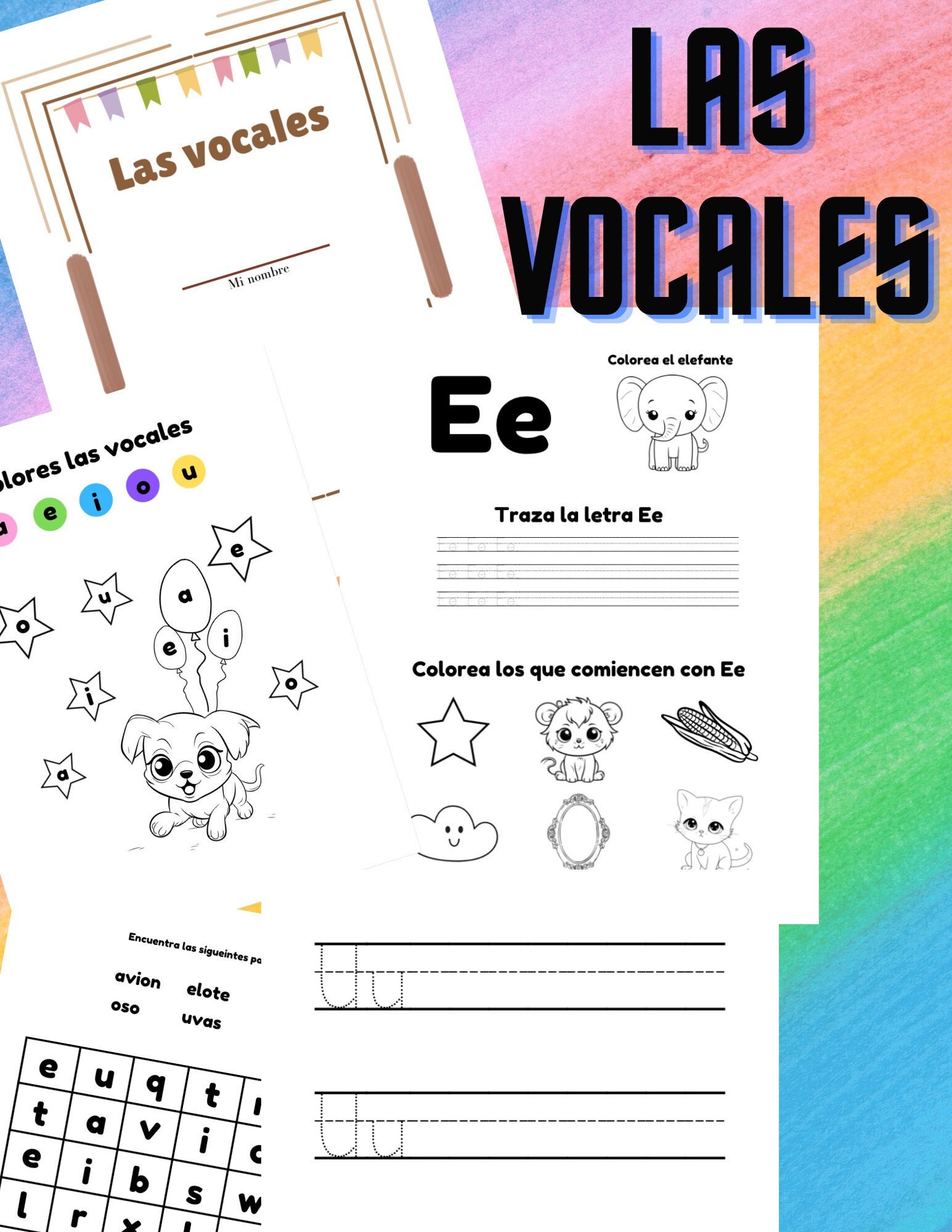 Las Vocales Spanish Vowels Homeschool Educational Prek Kindergarten ...