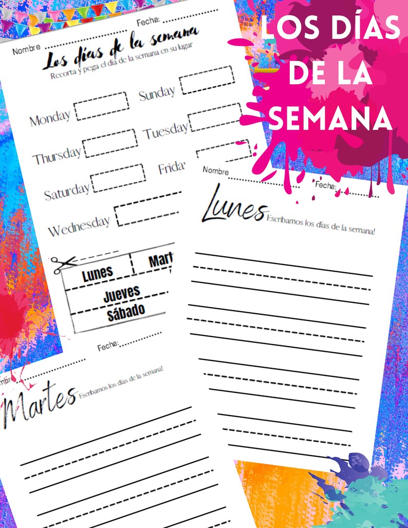 Días De La Semana-days of the Week Spanish Bilingual - Etsy