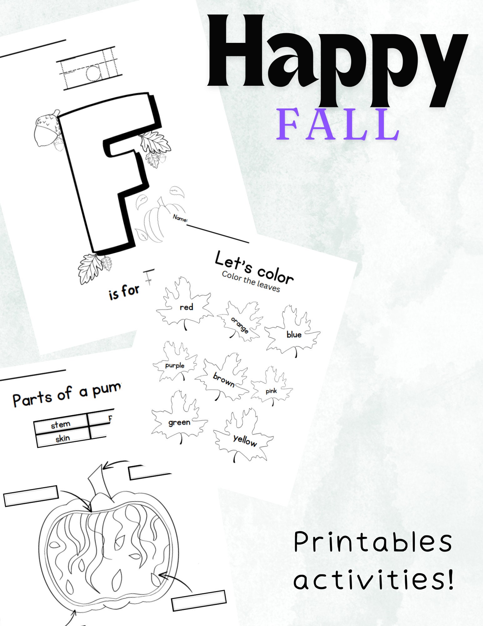 Fall Activities Printable Worksheets Coloring and Writing School ...
