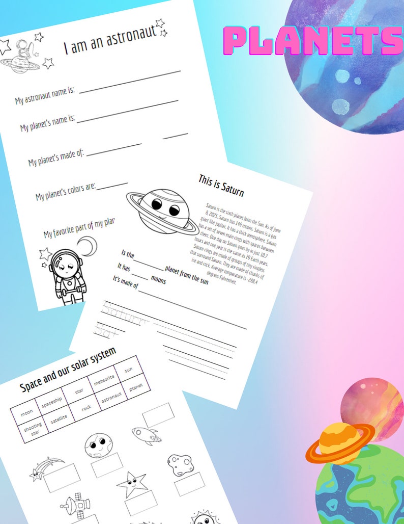 The Solar System Planets Printable PDF Homeschool Educational Space ...