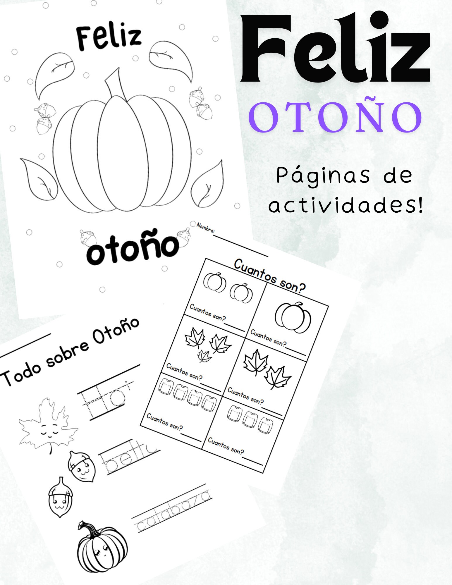 Otoño Spanish Printable PDF Homeschool Preschool Learning Activities ...