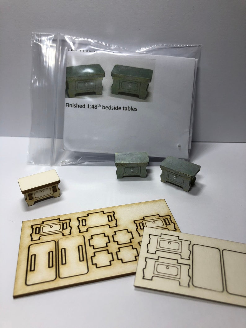 Miniature Micro 1:48th Scale Bedside Tables Kit DIY Make Your - Etsy