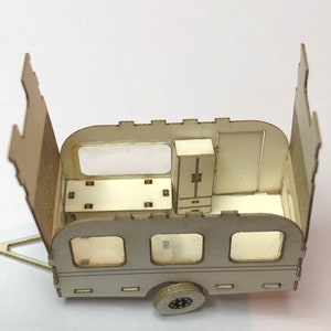 1:144th Scale Caravan Kit DIY Make Your Own Including Furniture Inside ...