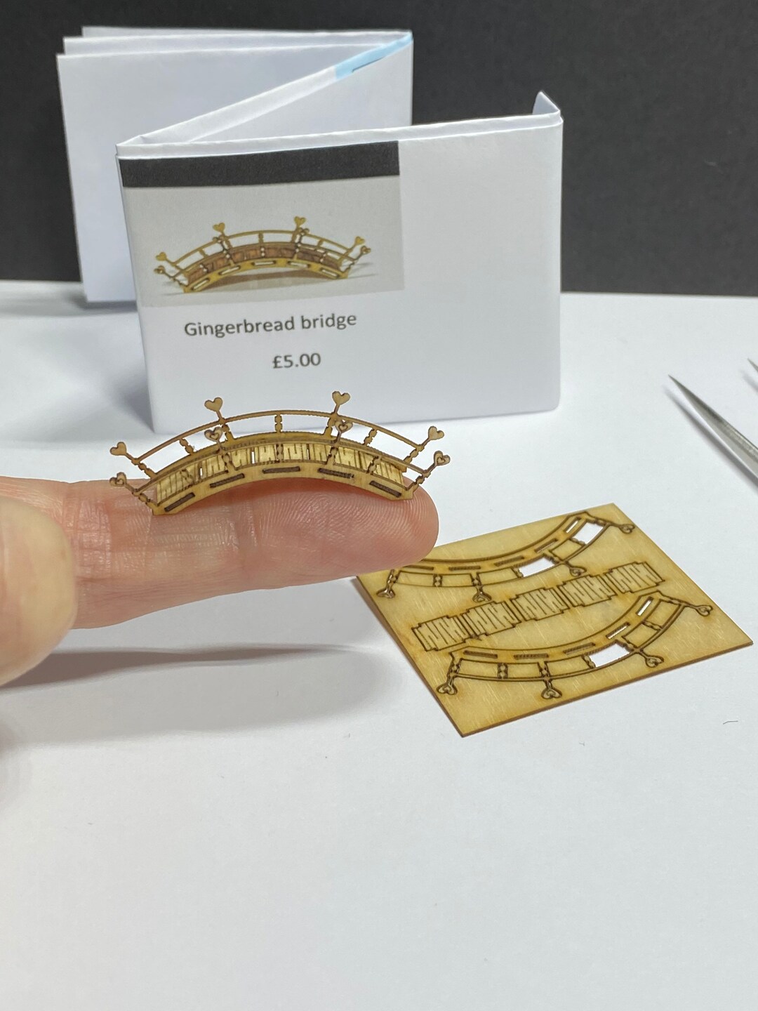 Miniature Micro Gingerbread Bridge KIT for a 1:48th Scale Home DIY Make ...
