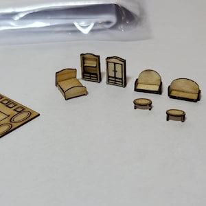 Miniature Micro Festive House FURNITURE KIT DIY Make Your Own Sofas ...