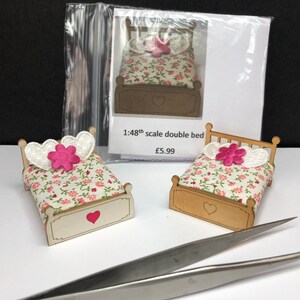 1:48th Scale Double Bed DIY Make Your Own Micro Furniture Pieces - Etsy UK